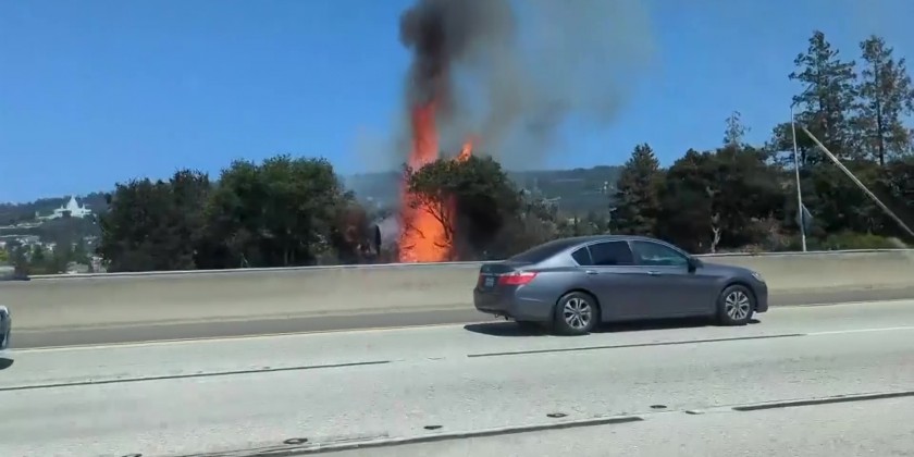 Fire causes damage along Oakland, Calif., freeway | Myanmar ...