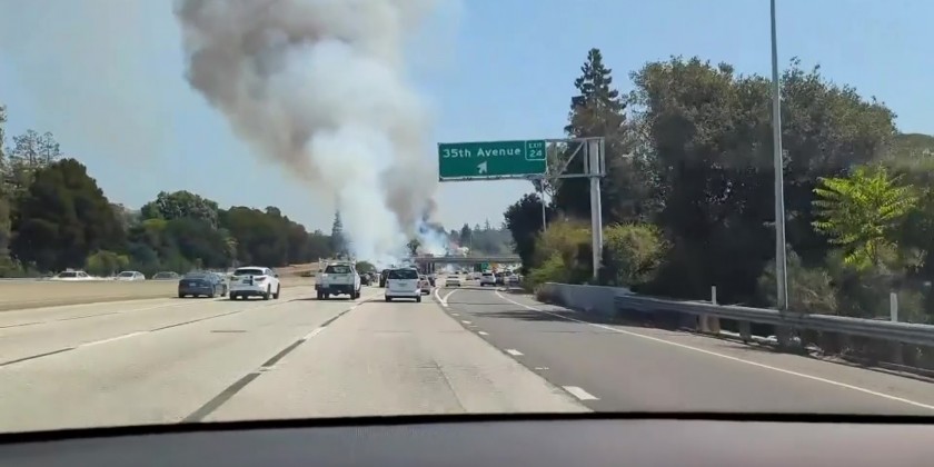 Fire causes damage along Oakland, Calif., freeway | Myanmar ...