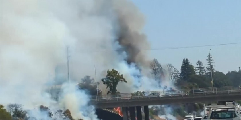 Fire causes damage along Oakland, Calif., freeway | Myanmar ...
