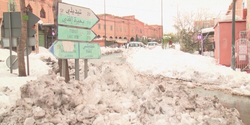 Heavy snowfall in Moroccan mountains | Myanmar International TV